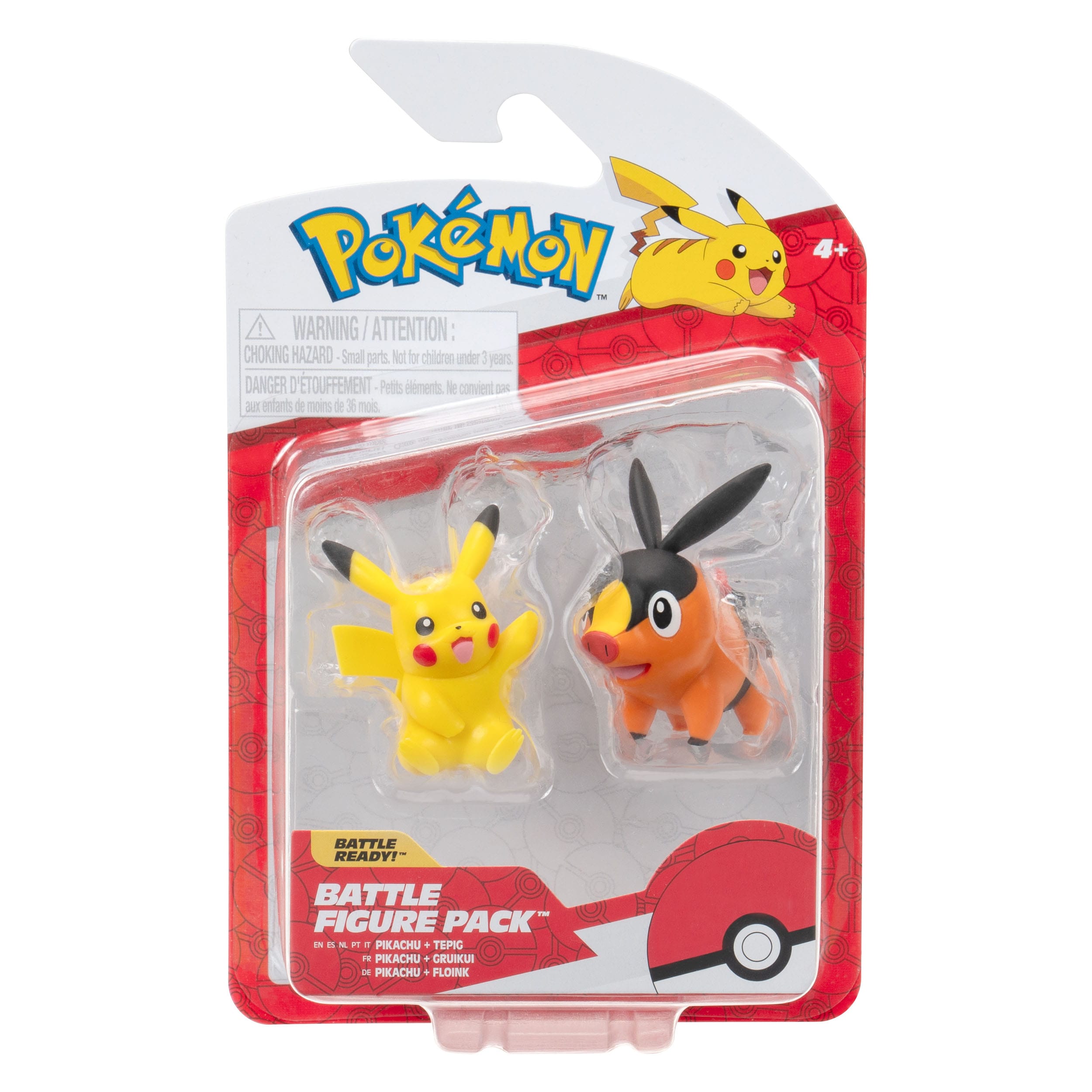 Jazwares - Pokémon Figure 2-Pack Tepig & Pikachu 8 cm - HYPERTOYS