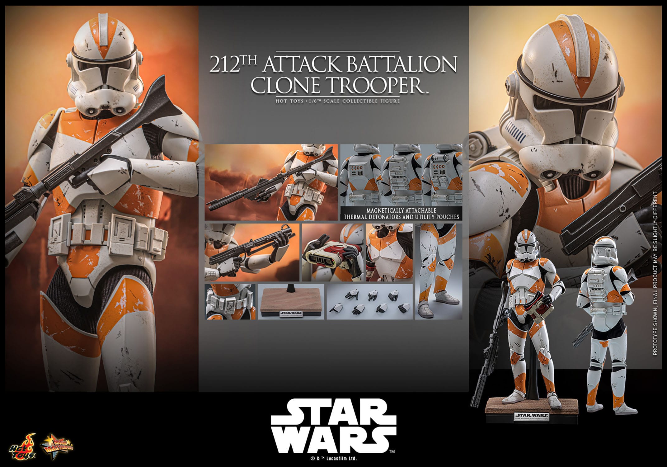 Hot Toys: Star Wars: The Clone Wars Action Figure 1/6 212th Attack ...